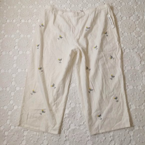 Edward | Pants & Jumpsuits | New Edward Capri Pants Linen Blend White ...